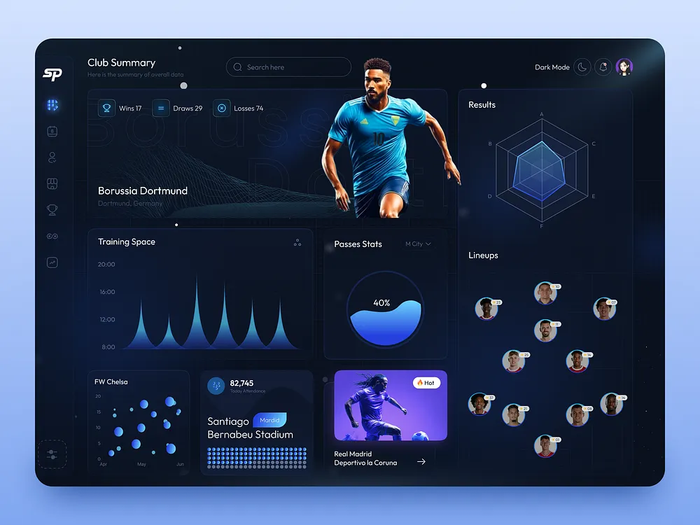Sports Dashboard designs, themes, templates and downloadable graphic ...