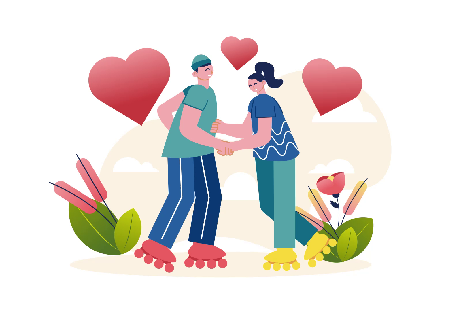 Couple On Rollers 2D Animation by DigitalCrocs on Dribbble