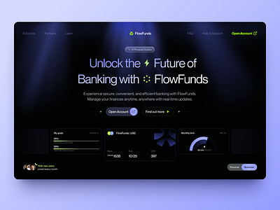 FlowFunds - Web Design Fintech by Arounda UI/UX for Arounda on Dribbble