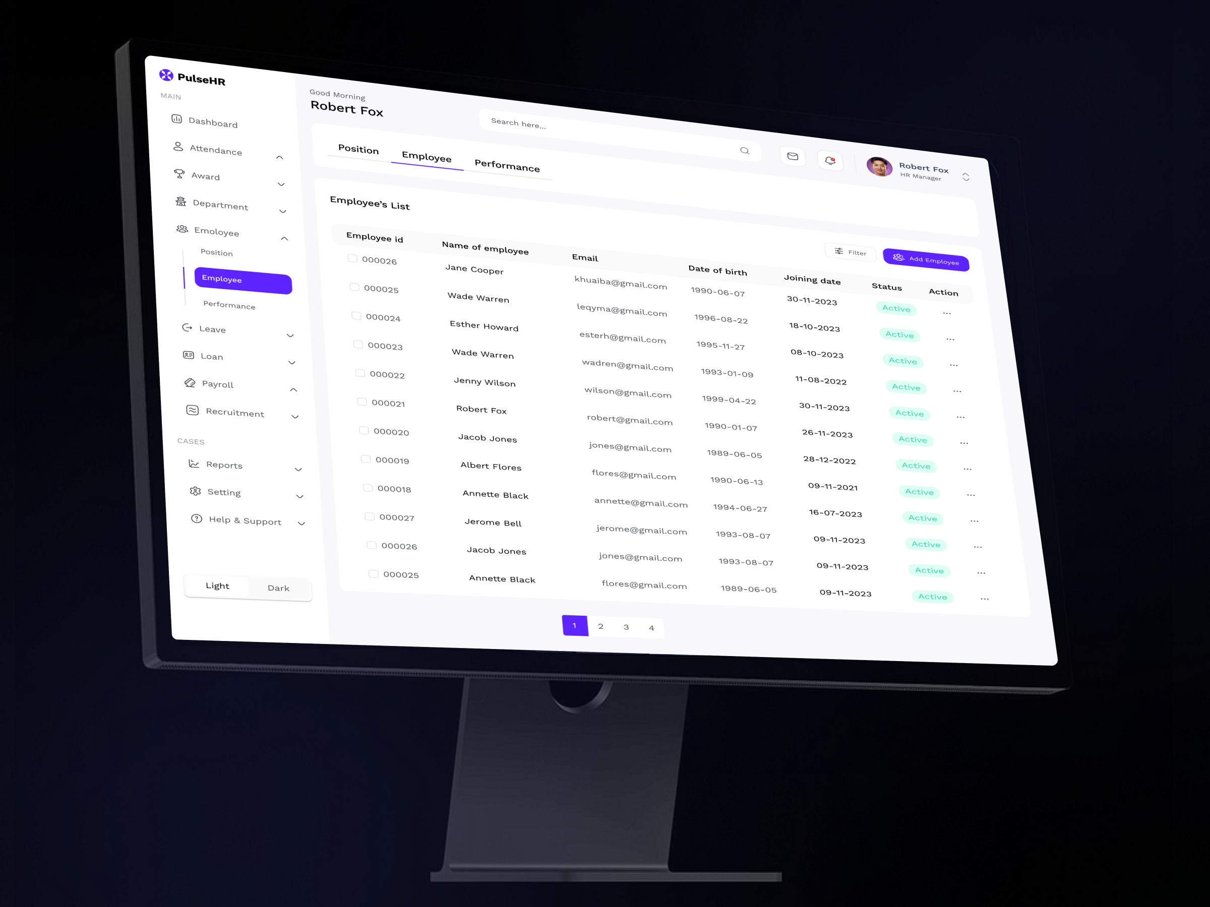HR - Employee Management Page Dashboard UI UX Design by Abu Hasan Emon ...