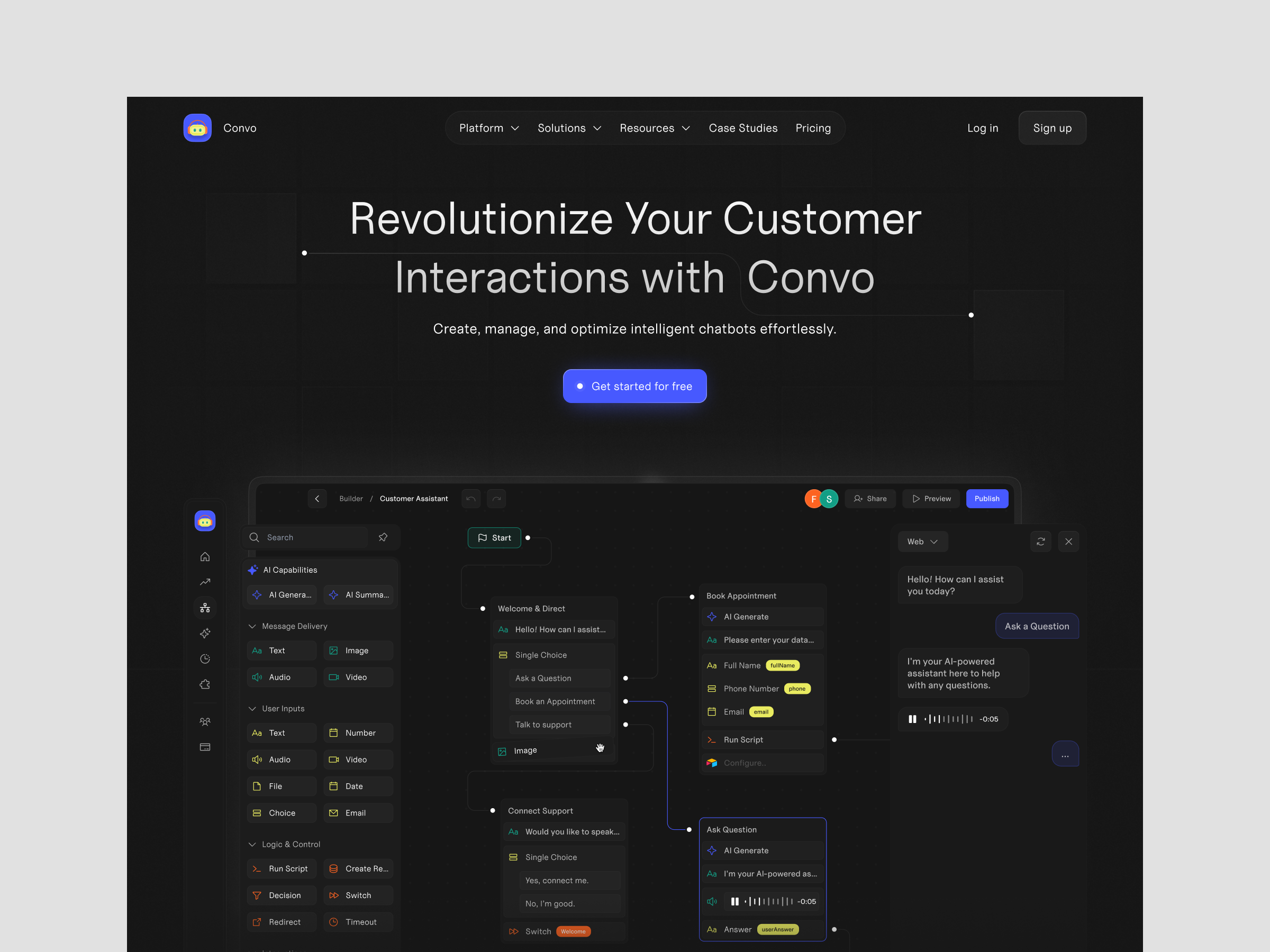 Convo - Chatbot AI Builder Landing Page by Latifa for Kretya Studio on ...