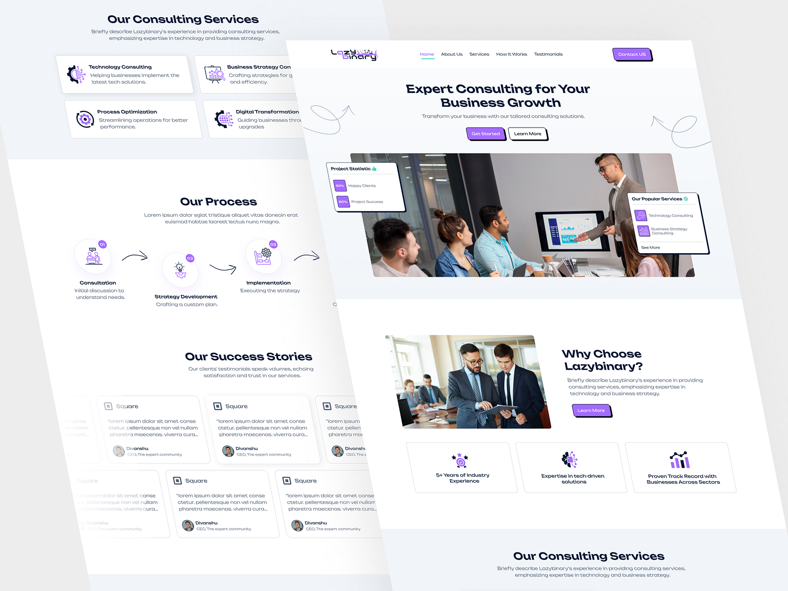 Consulting Services Page by Kumkum Kumari on Dribbble