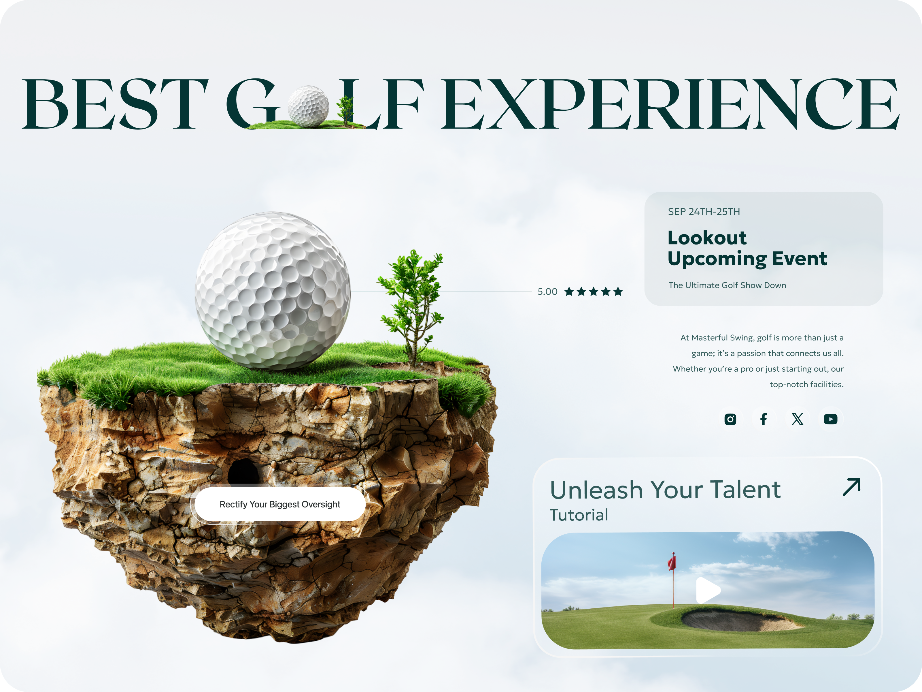 Golf Website Design - Landing page - Website Homepage by Master ...