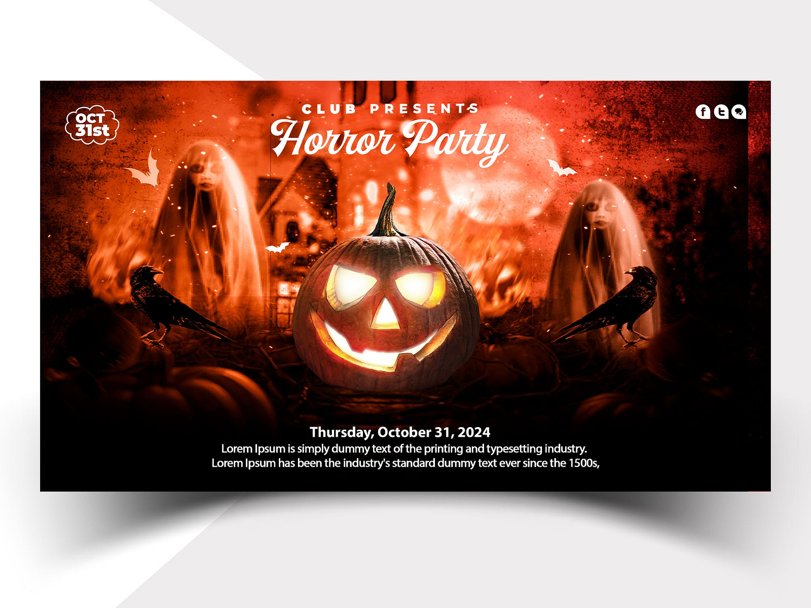 Halloween Party Banner Template 2024 by AdobeRokon on Dribbble