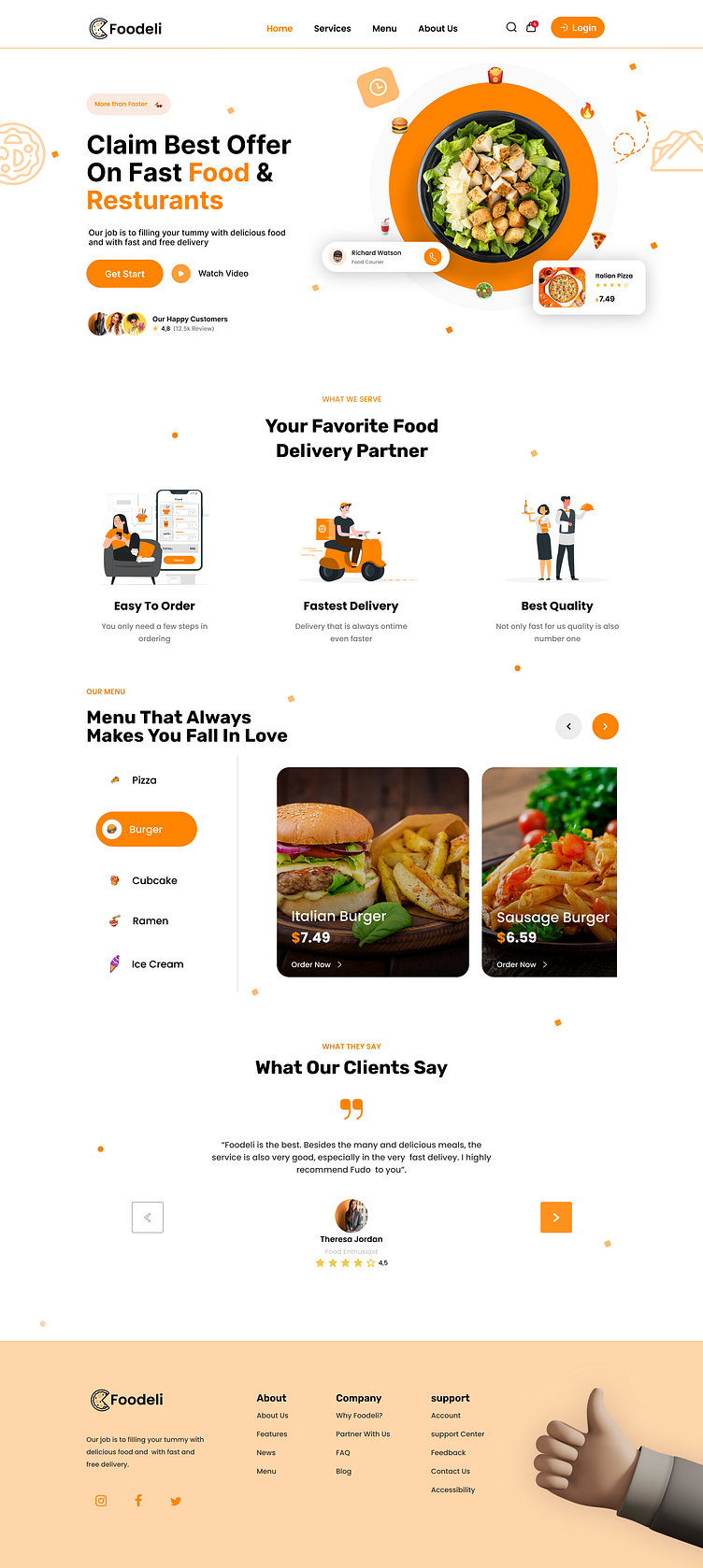 Foodeli - Modern Food Delivery UI/UX Design by Boshra Hanif on Dribbble