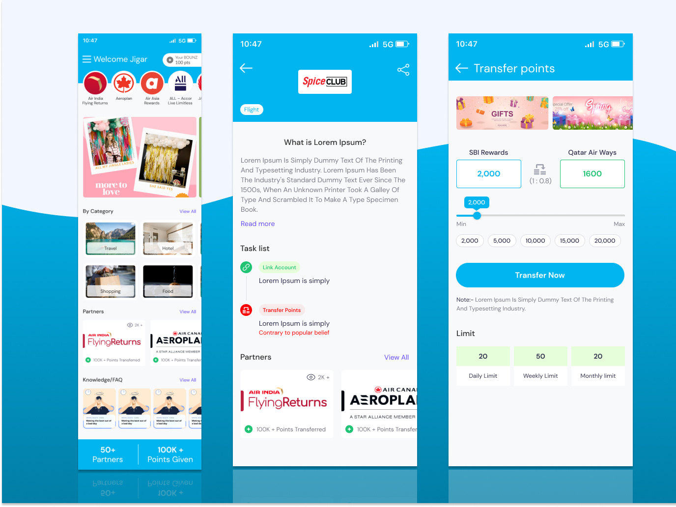 Points redemption app UI design by Madan Lal Bagara on Dribbble