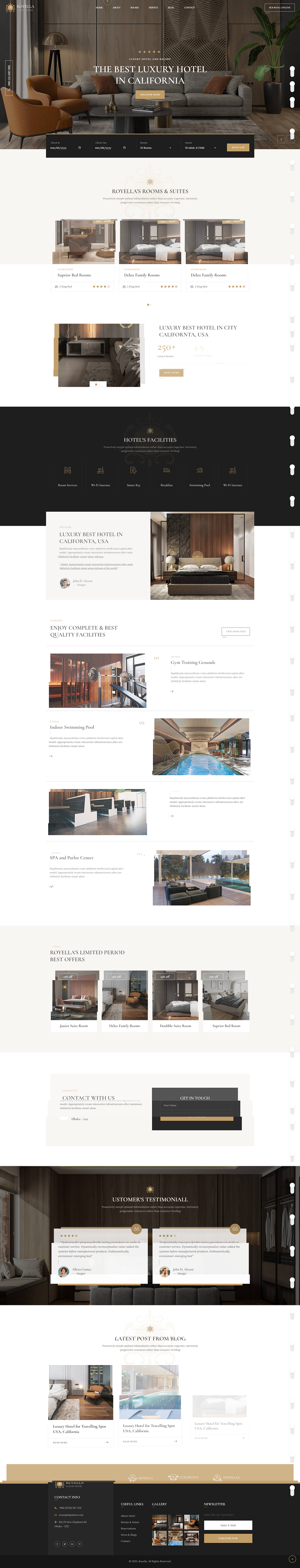 Royella – Resort and Hotel Boking React Tailwind Website Templat by Mohammad Liton Mia on Dribbble