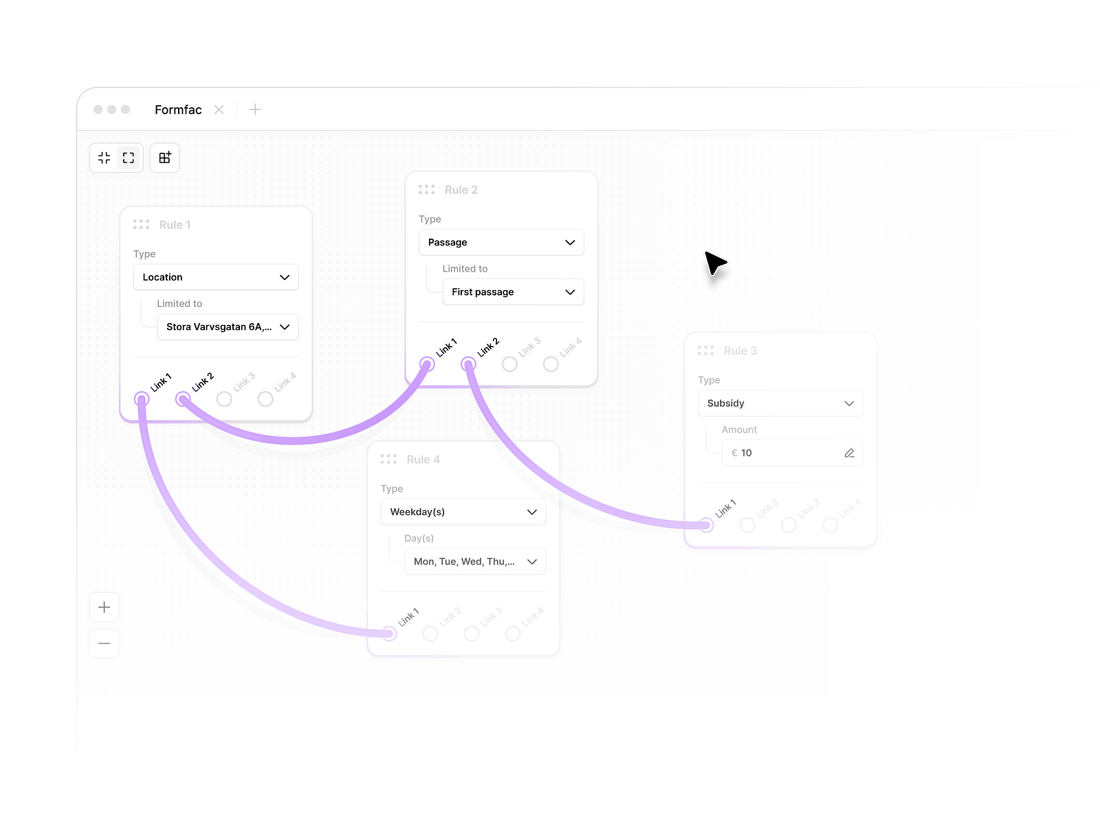 Rule engine software by Frans Bergström on Dribbble