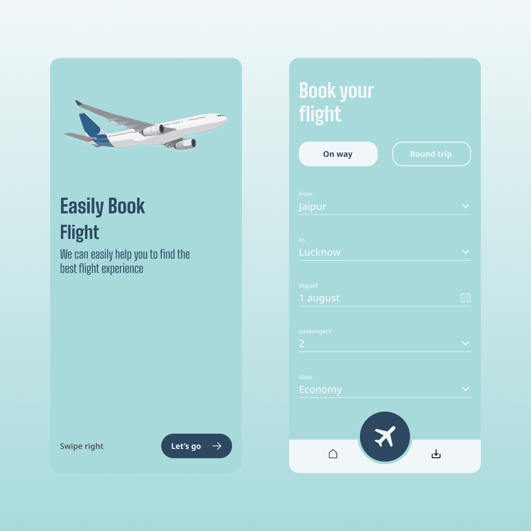 Flight booking app design by fariya on Dribbble