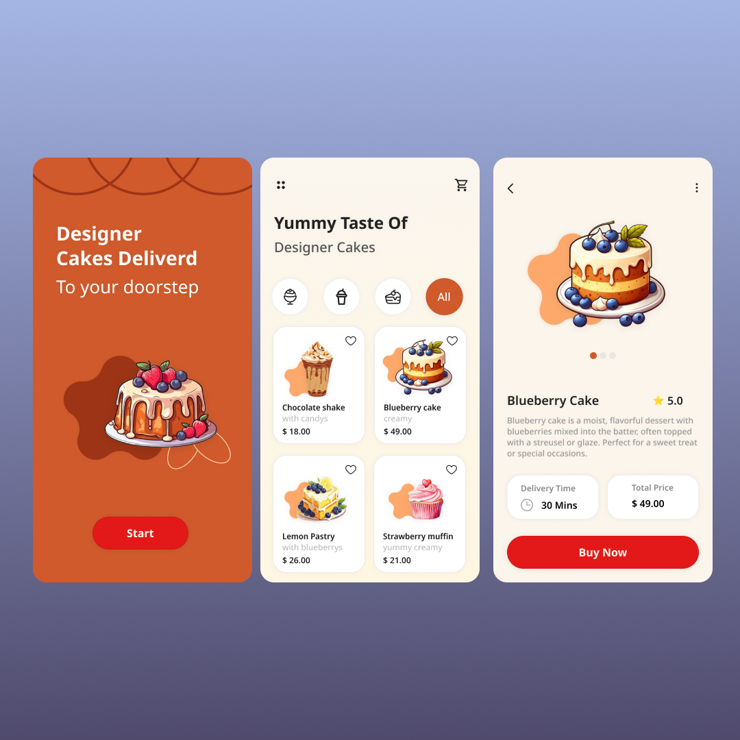 cake app design by fariya on Dribbble