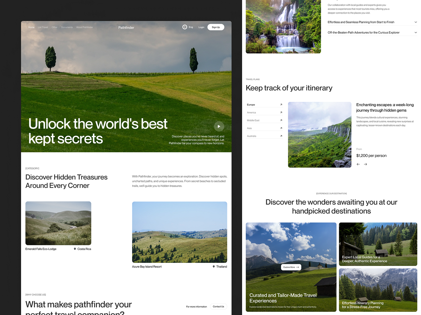 Pathfinder - Travel Landing Page by Milo for Korsa on Dribbble