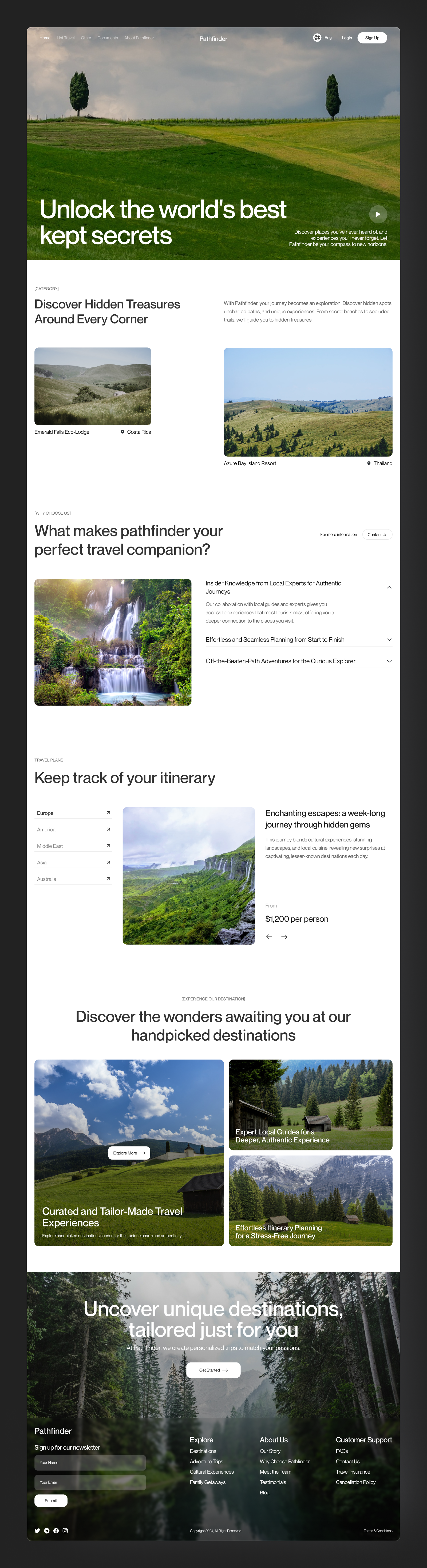 Pathfinder - Travel Landing Page by Milo for Korsa on Dribbble