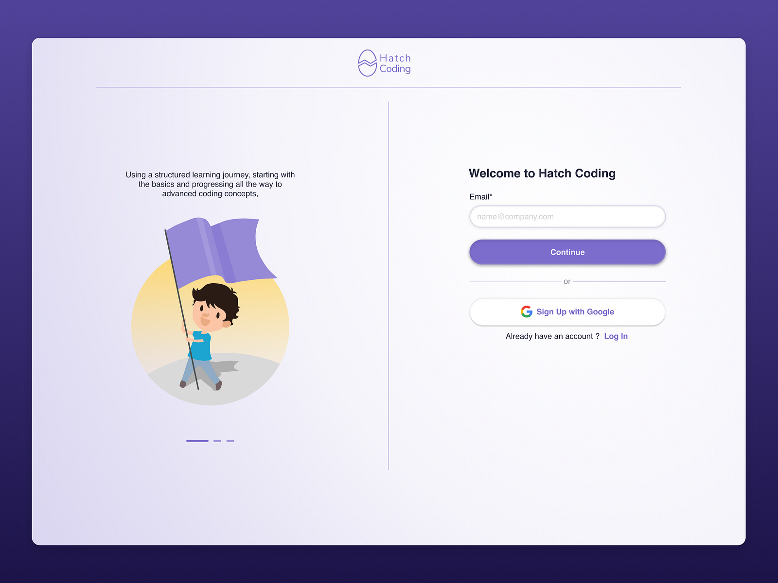 Hatch Coding Log In by Obinna Momah on Dribbble