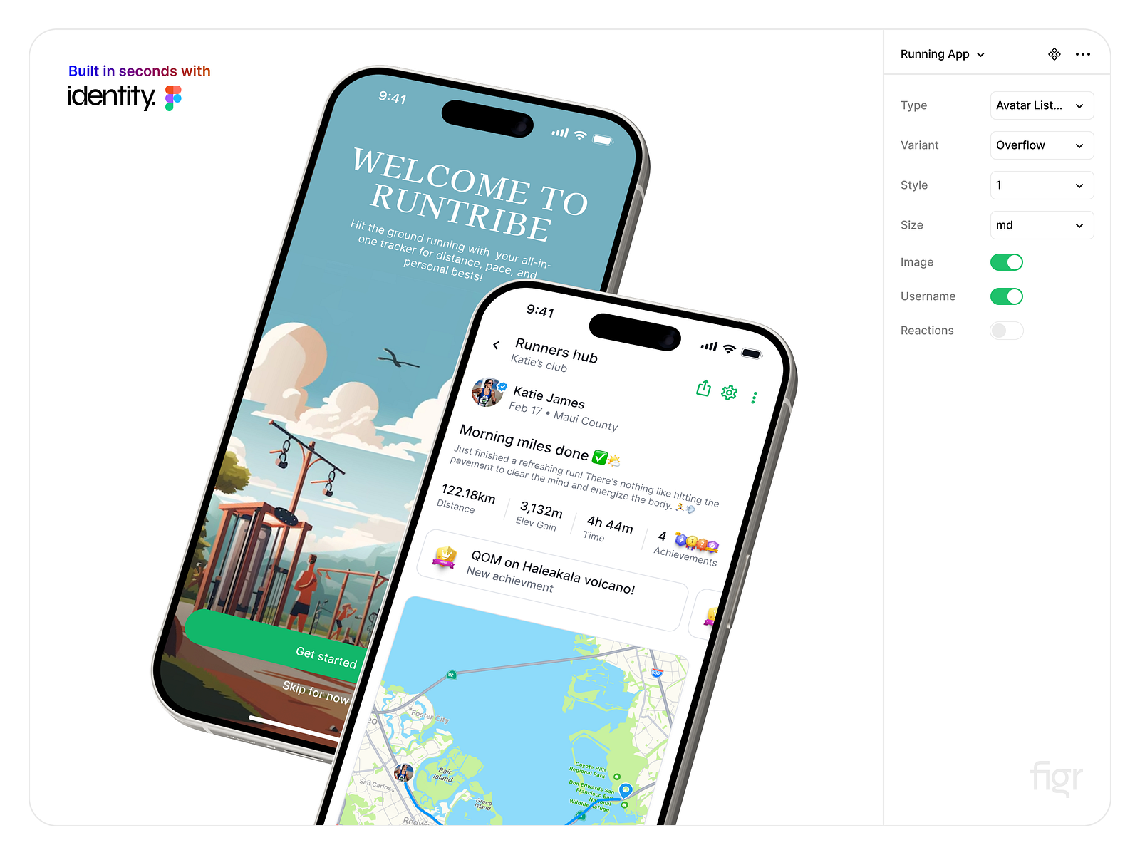 Fitness App - Made using Identity by Figr Design on Dribbble