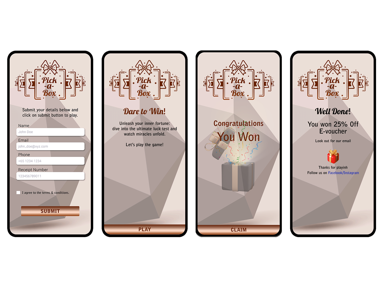 Pick a box game by Vouchermatic on Dribbble