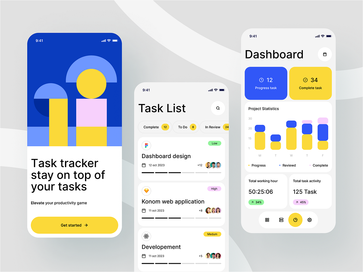 Task tracker app by Ihor Ryzhak on Dribbble