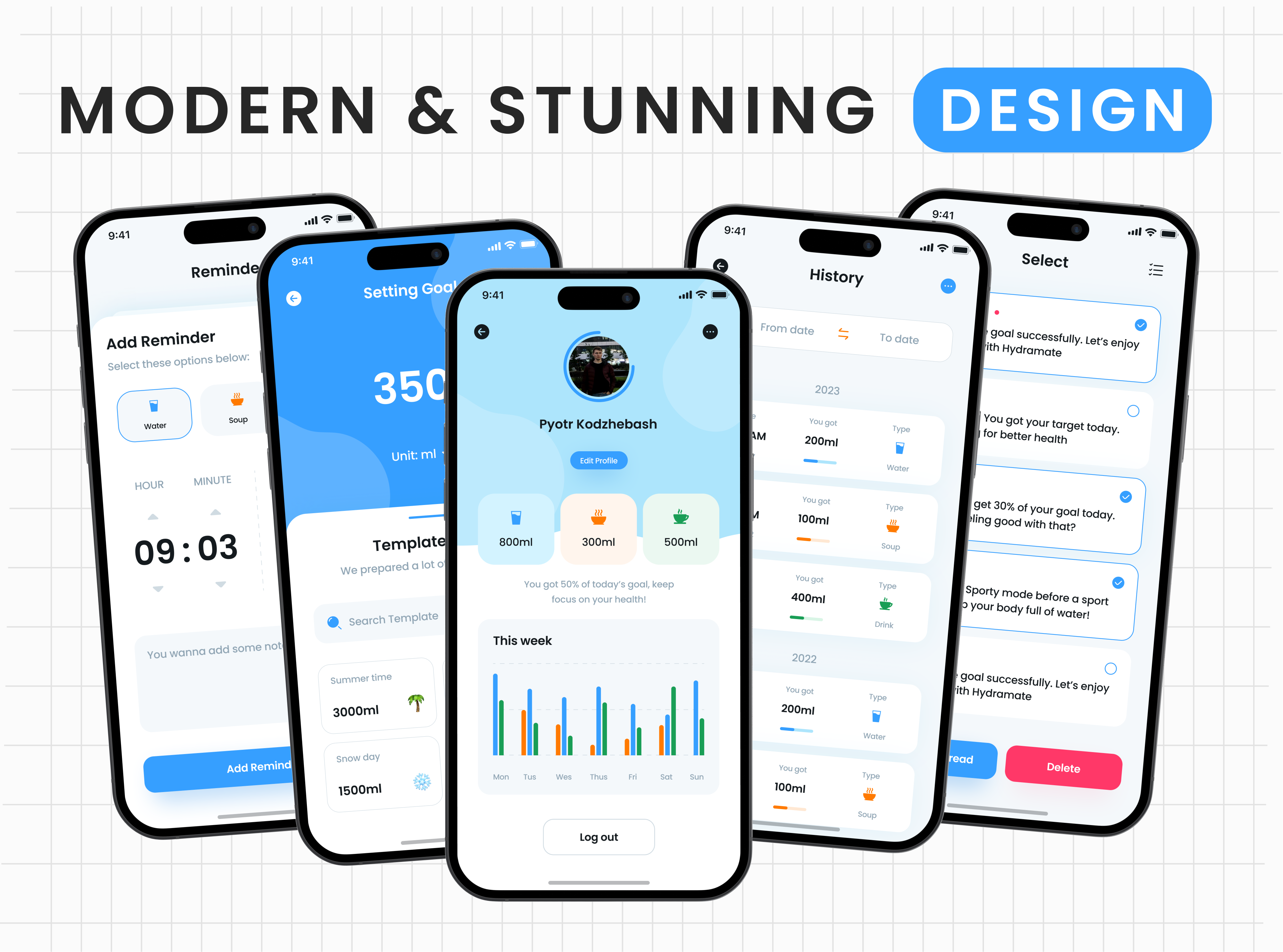 Dropmate - Water Tracker Mobile App Design for UI KIT by Designed by ...