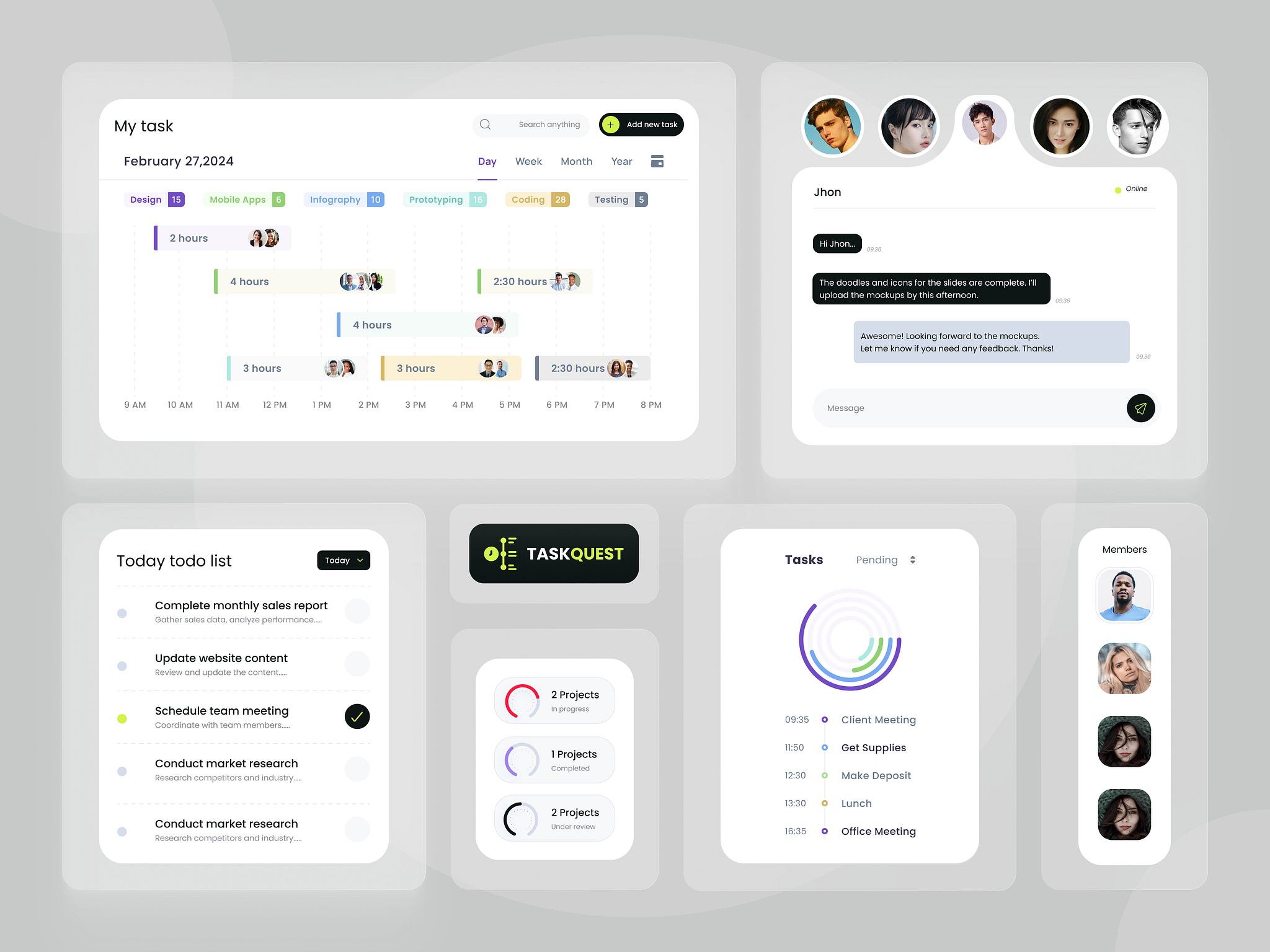 TaskQuest - Task & Project Management Dashboard by WebBuddy on Dribbble