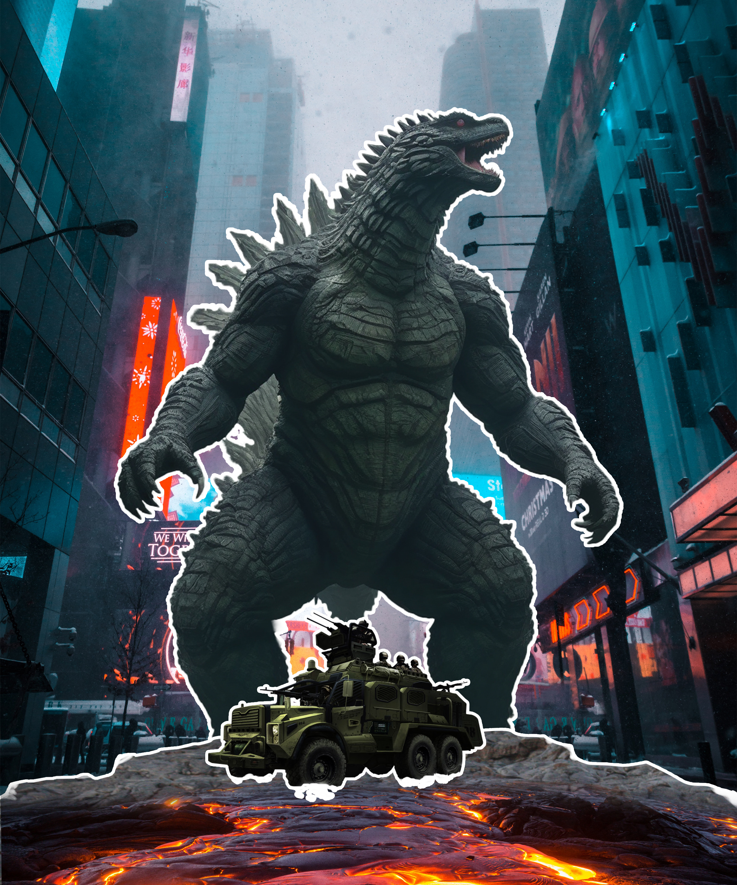 Godzilla - Image Manipulation by PANLOP EAKVIPART on Dribbble