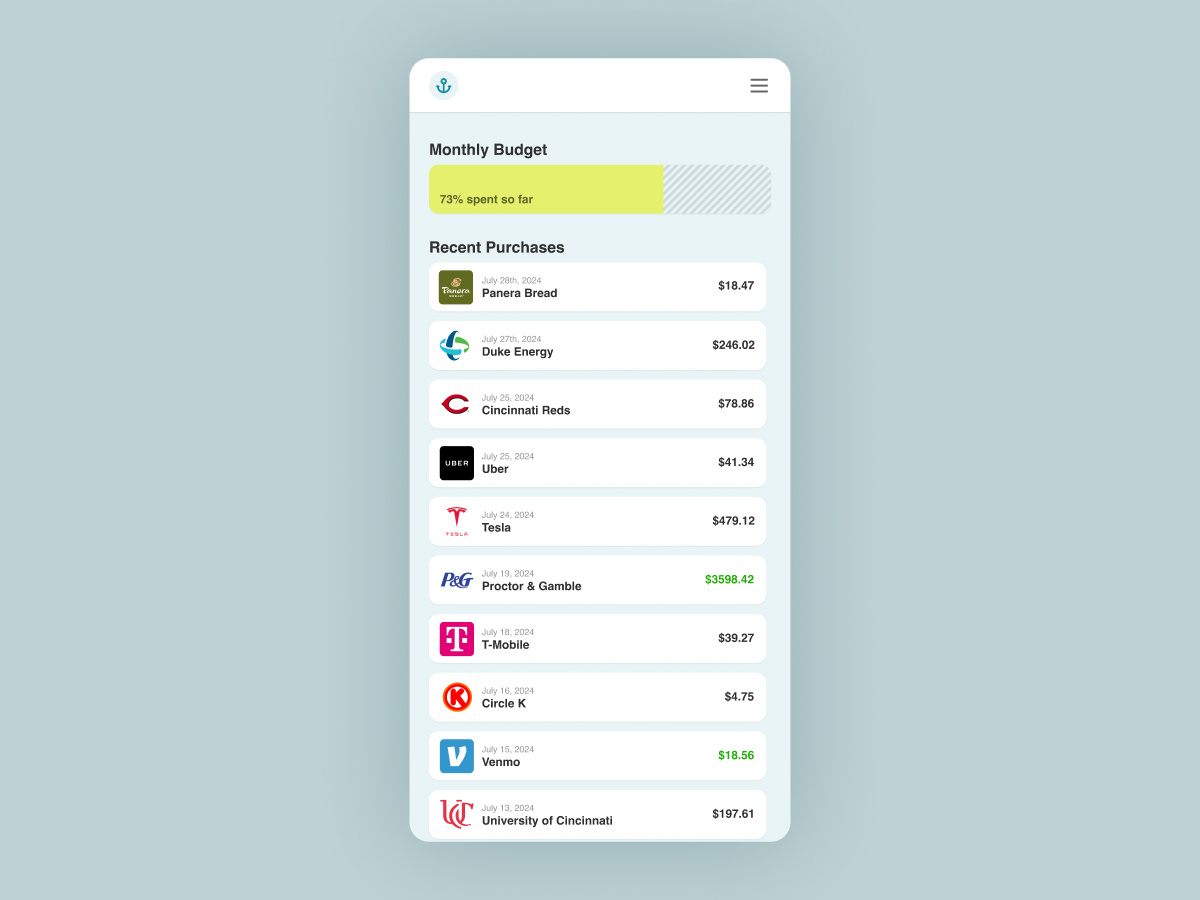 Budget App Concept by Ian Polatka on Dribbble