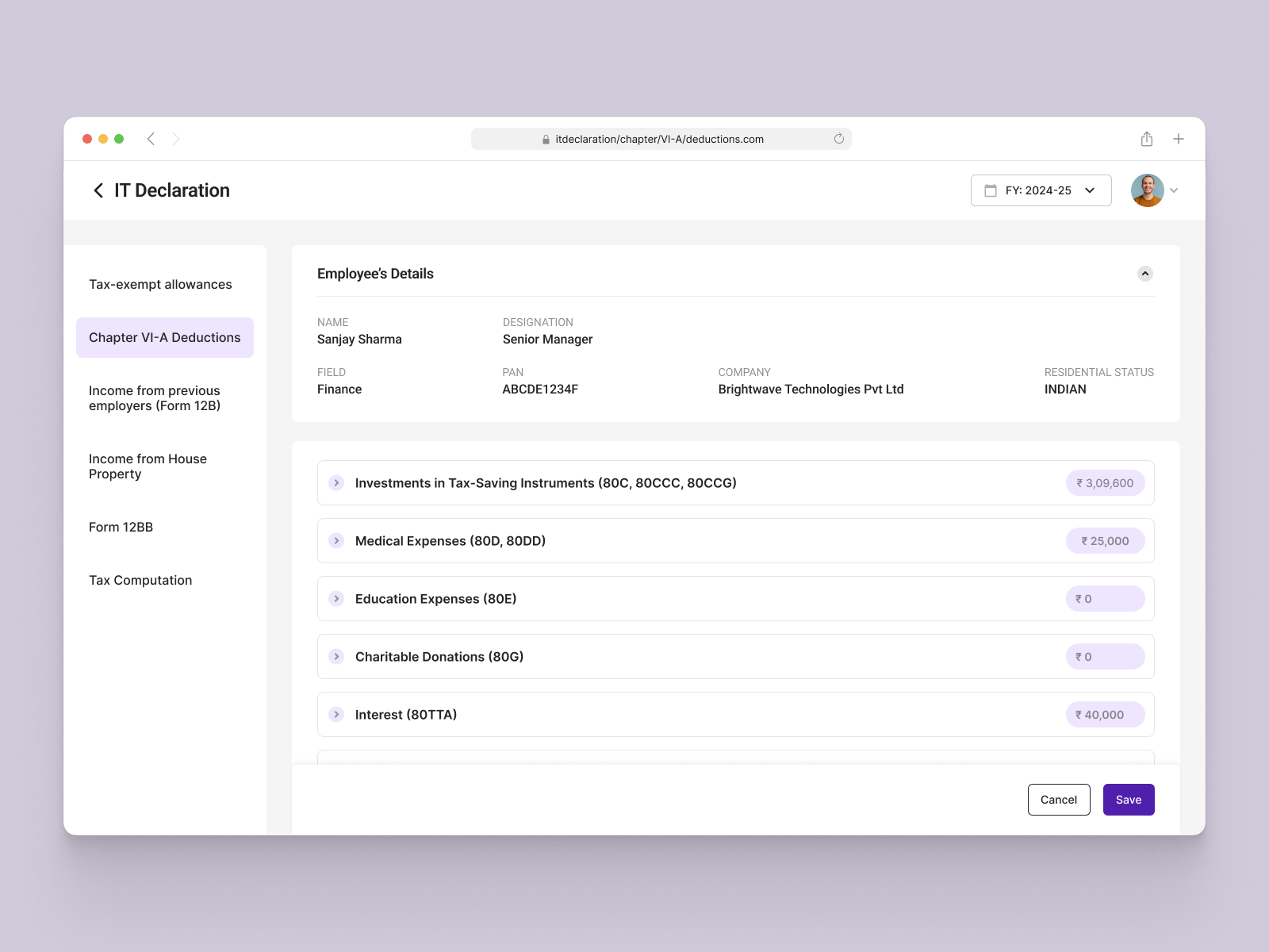 Simplified Website UI - Tax Declaration by Rupali Bansal on Dribbble