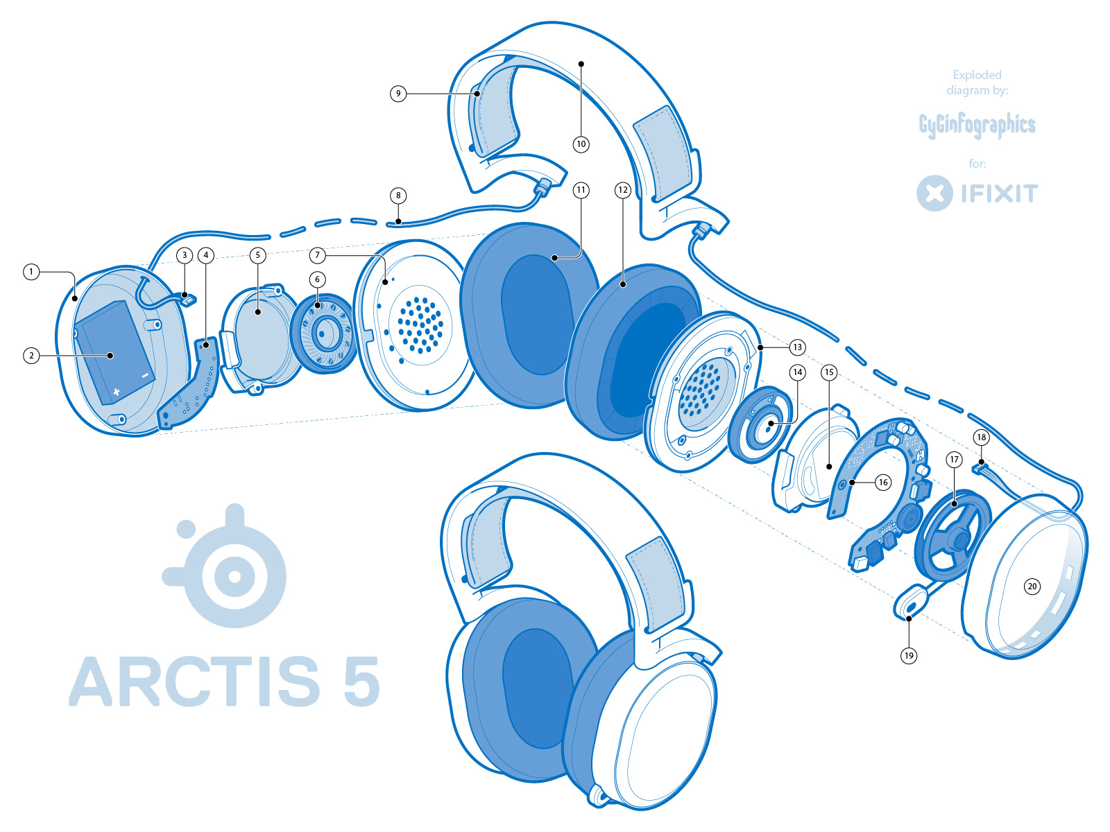 Exploded Headphones by GyGinfographics on Dribbble