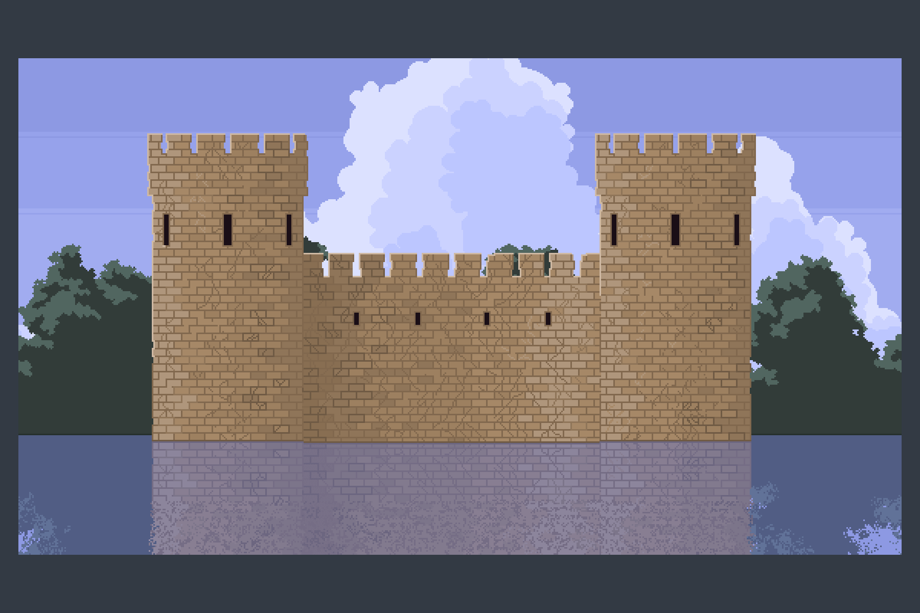 Medieval Castle Pixel Backgrounds by 2D Game Assets on Dribbble