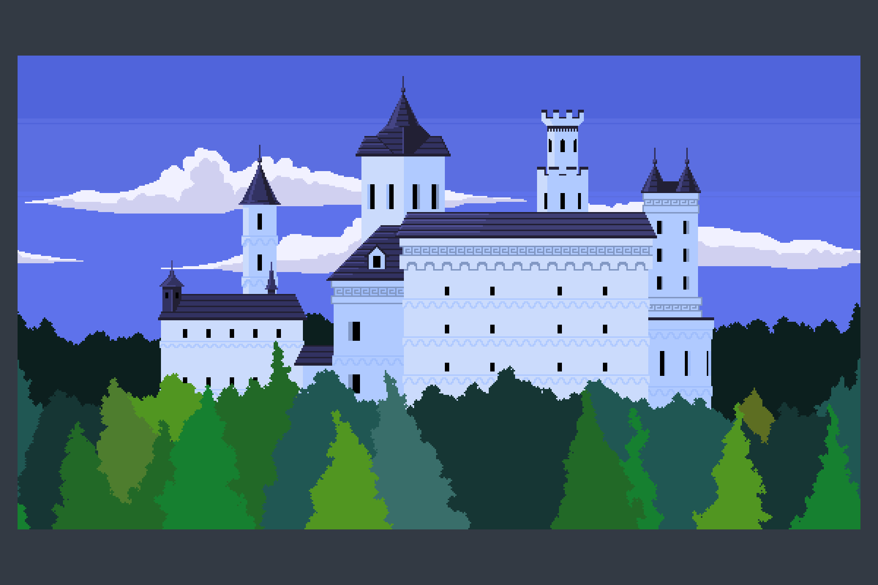 Medieval Castle Pixel Backgrounds by 2D Game Assets on Dribbble