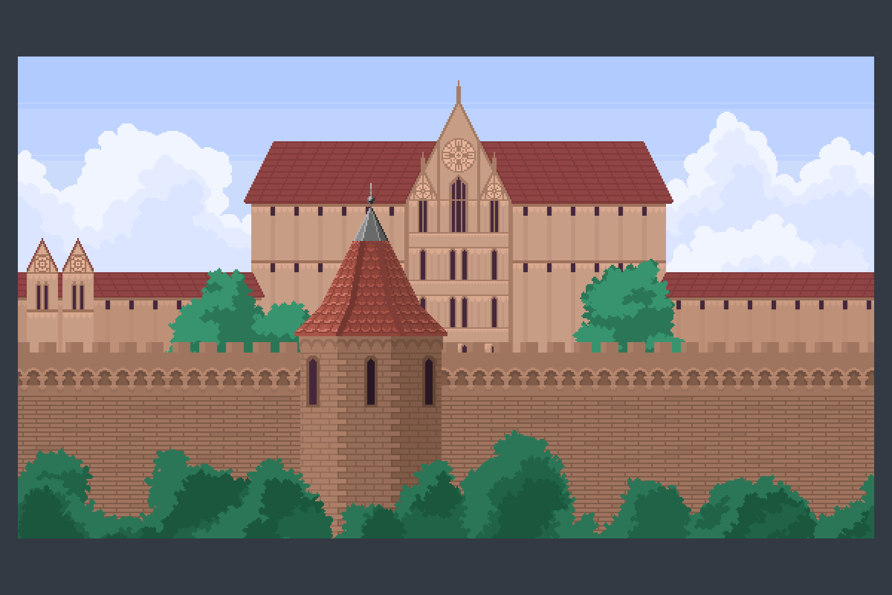 Medieval Castle Pixel Backgrounds by 2D Game Assets on Dribbble