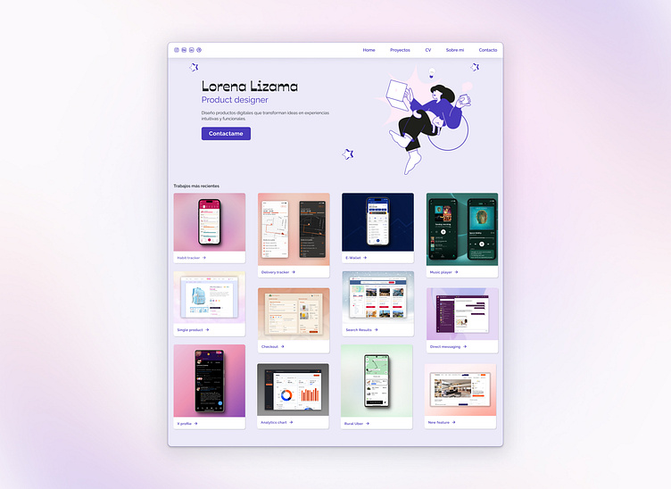 Portfolio page by Lorena de los Angeles Lizama Gajardo on Dribbble