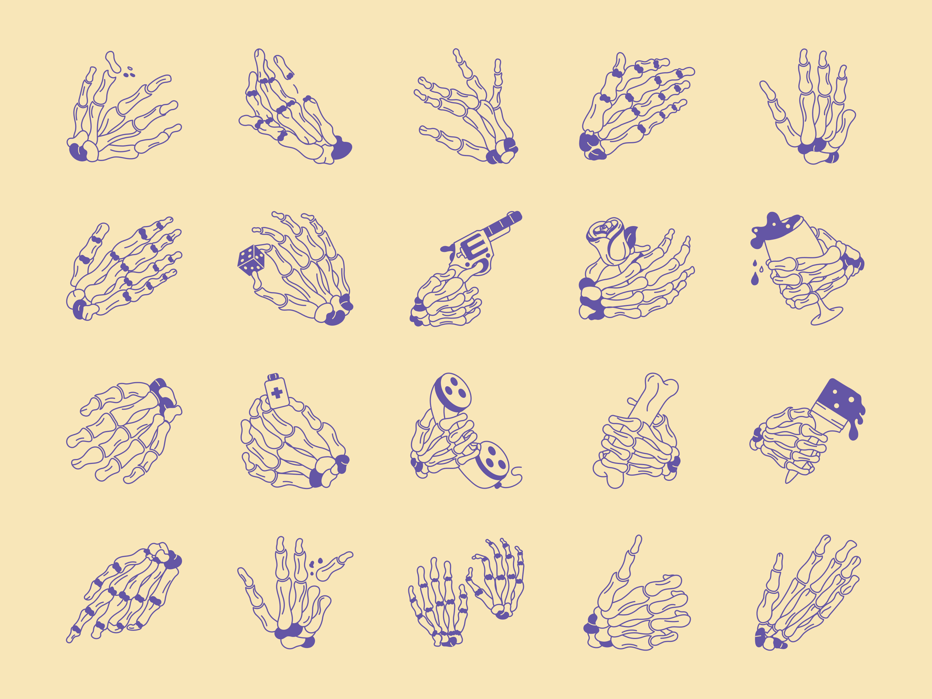 Skeleton Hand Doodles by Prosymbols on Dribbble