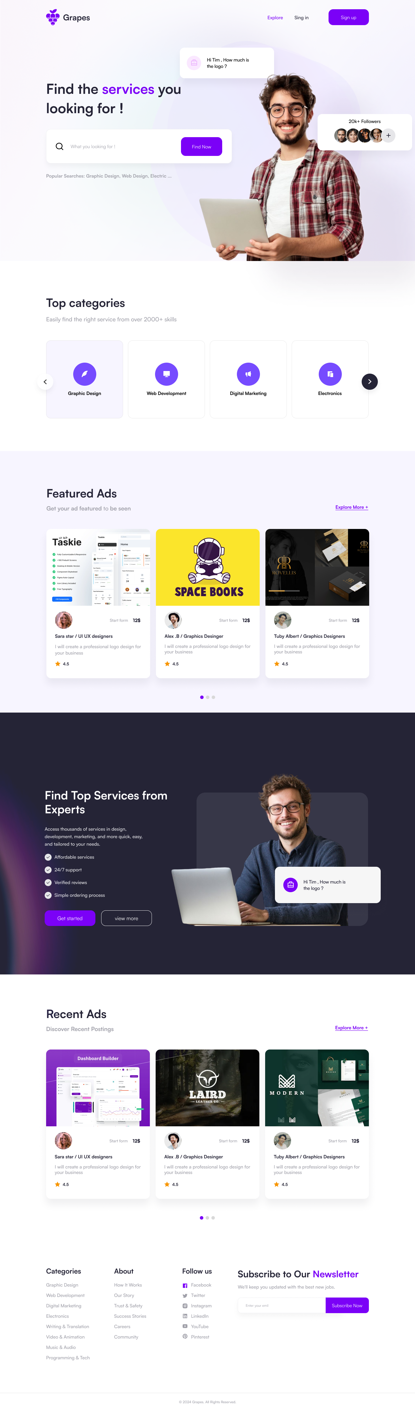 Grapes | Web UI for Digital Services Sale by Awad Aldeabi / UI Designer ...