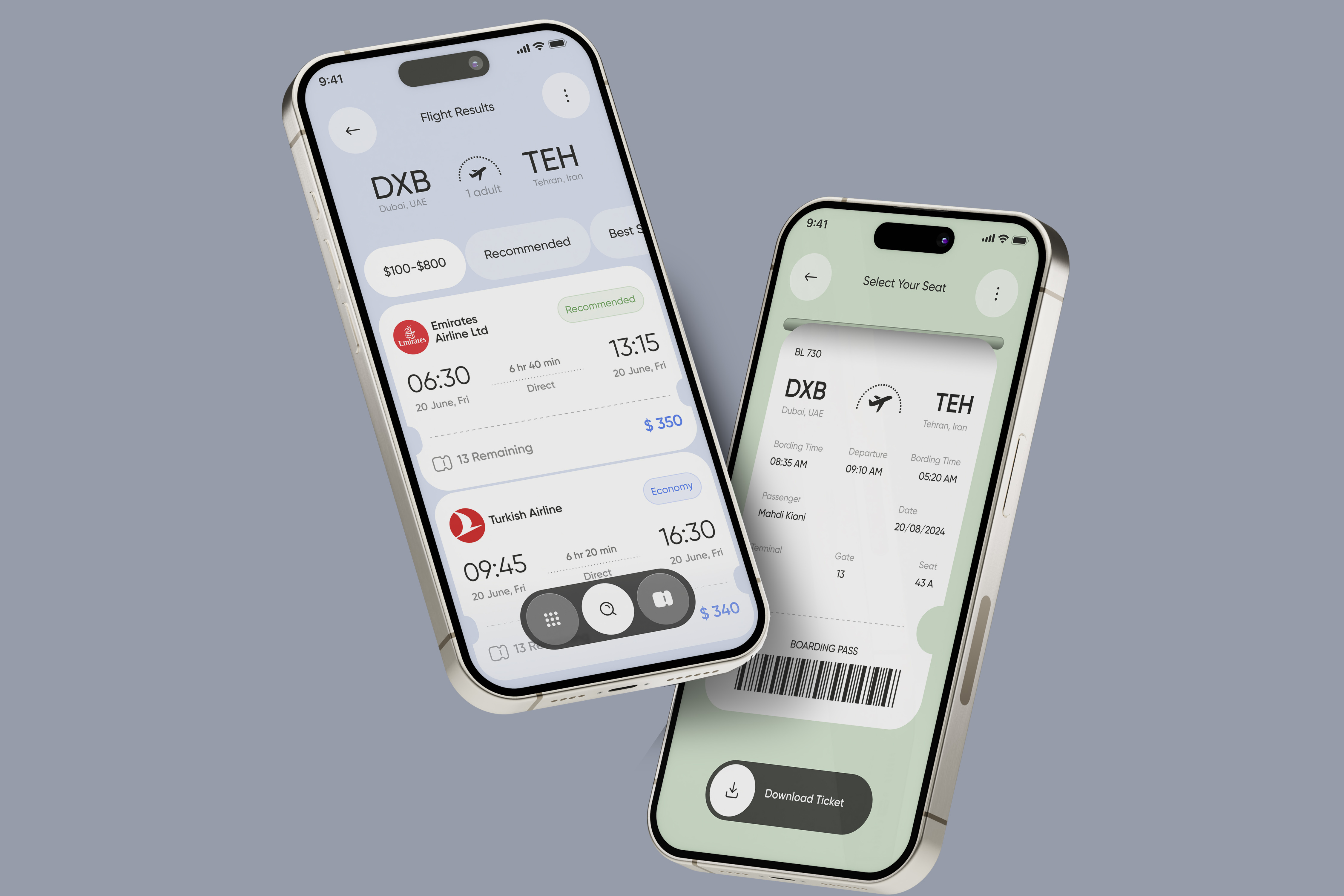 Booking flight app by Kian on Dribbble