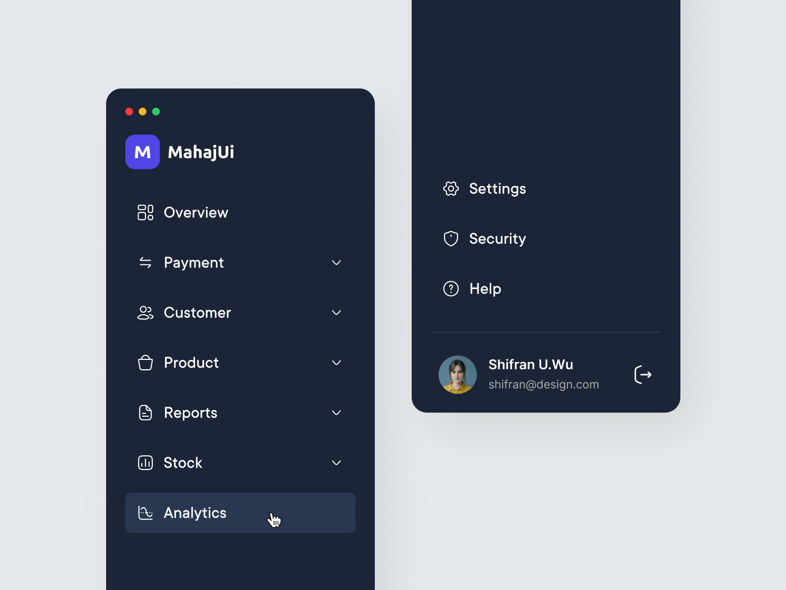Sidebar Navigation UI Design by Md Mehedi Hasan on Dribbble