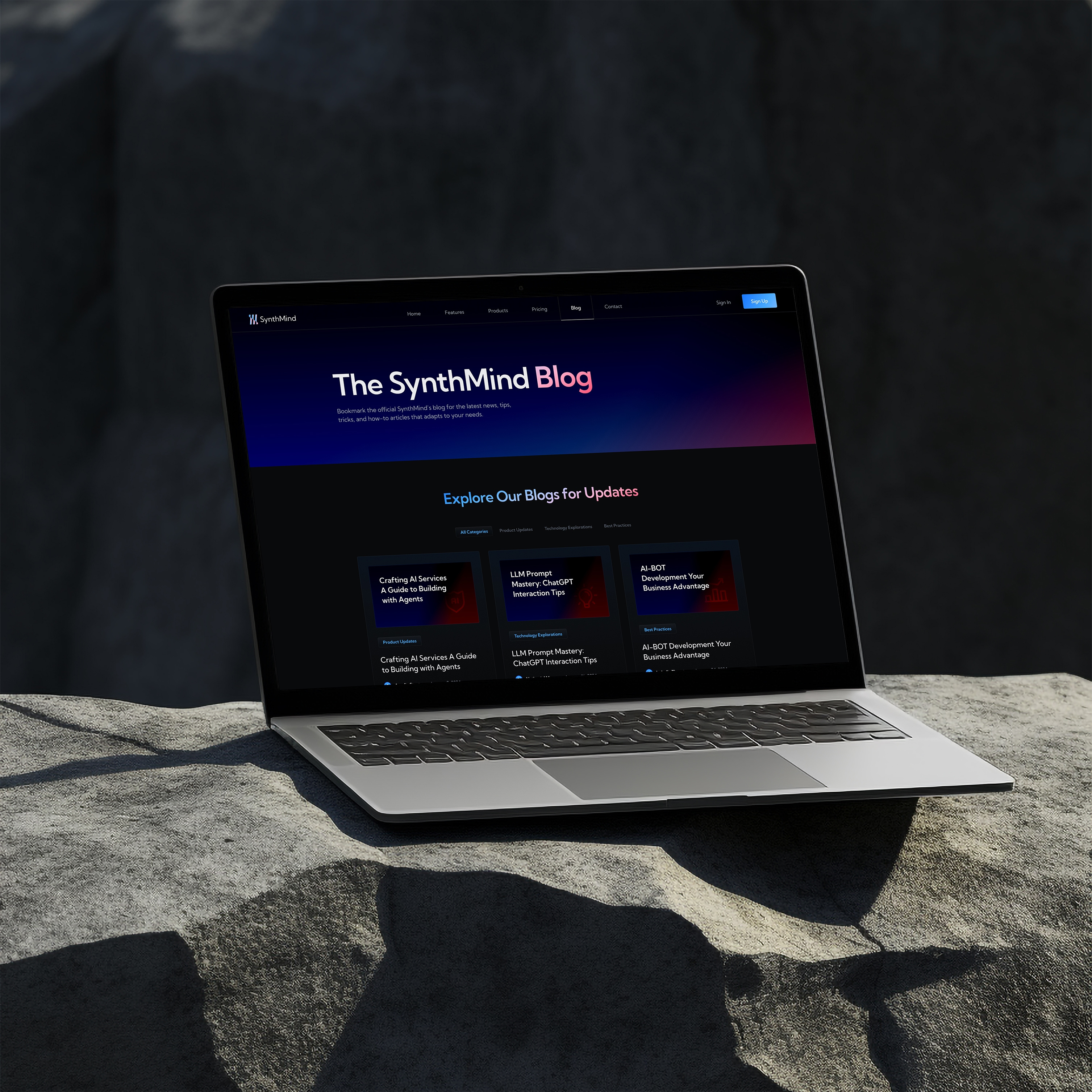 SynthMind - AI Web3 Bot Business & Technology Startup Blog Page by DiverseKit on Dribbble