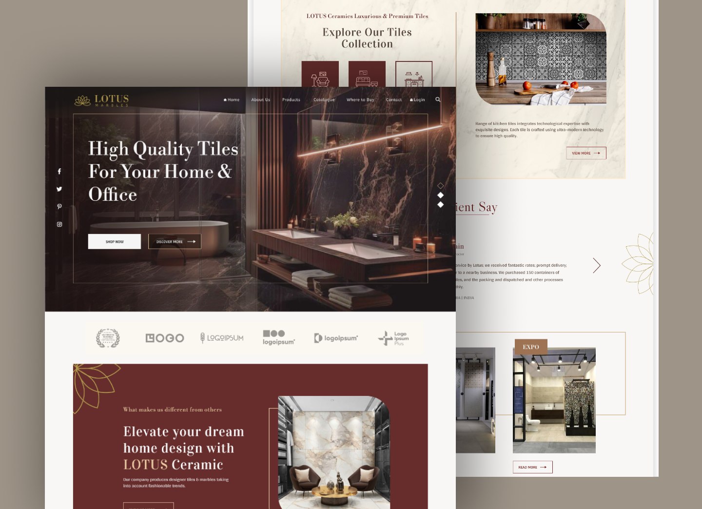 Marble & Tiles Landing Page by Nirav Patel on Dribbble