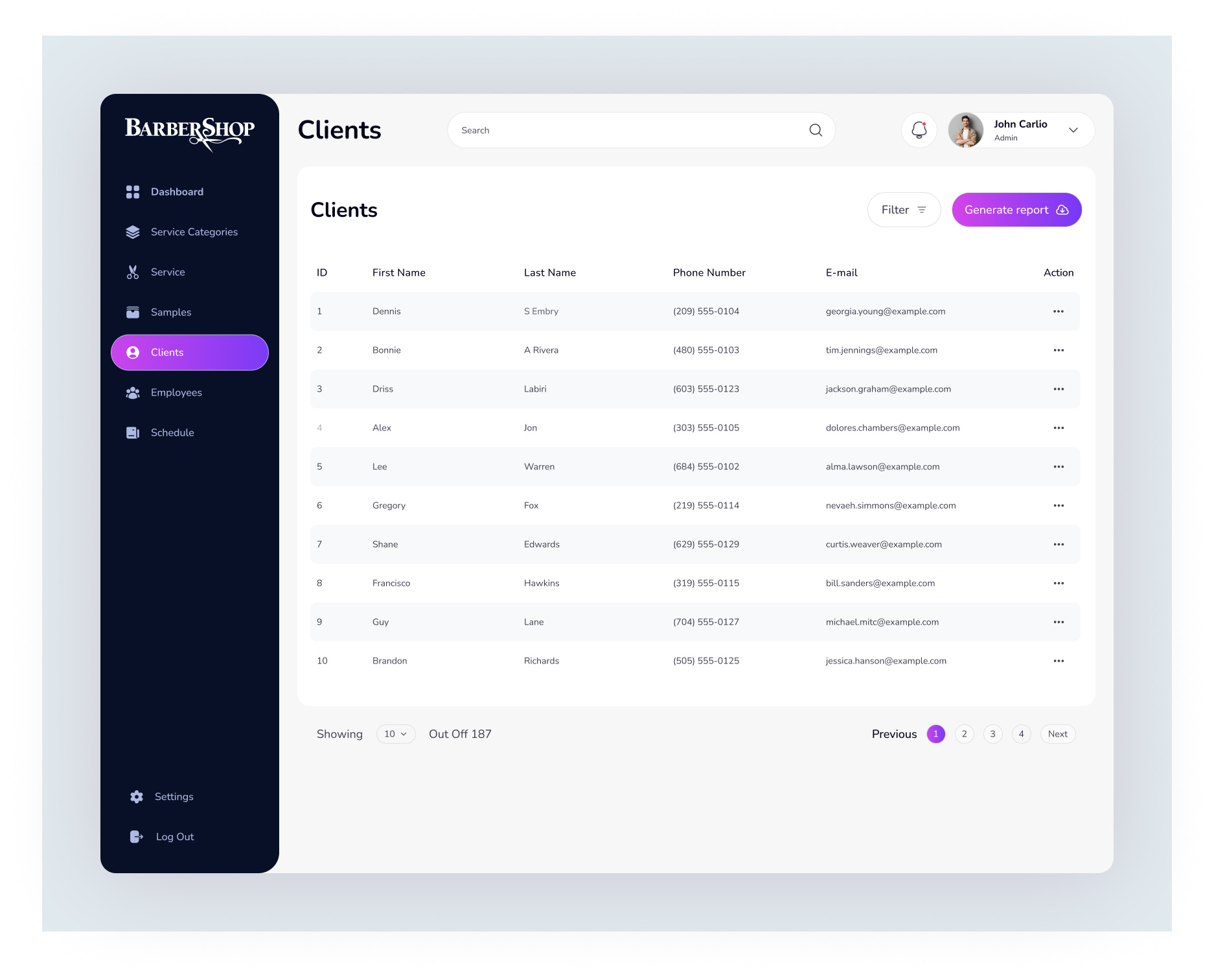 💈 Barber Shop Dashboard Design | Admin Panel by UIX Ratul on Dribbble