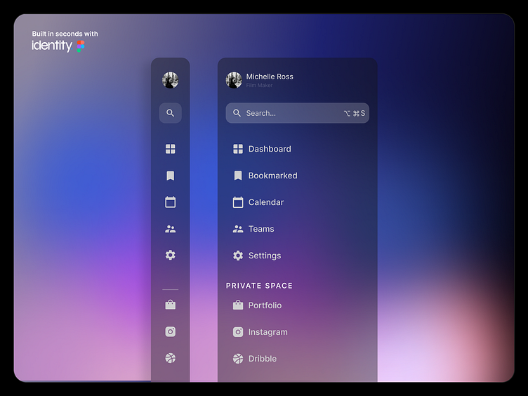 Sidebar Nav - Made using Identity by Figr Design on Dribbble