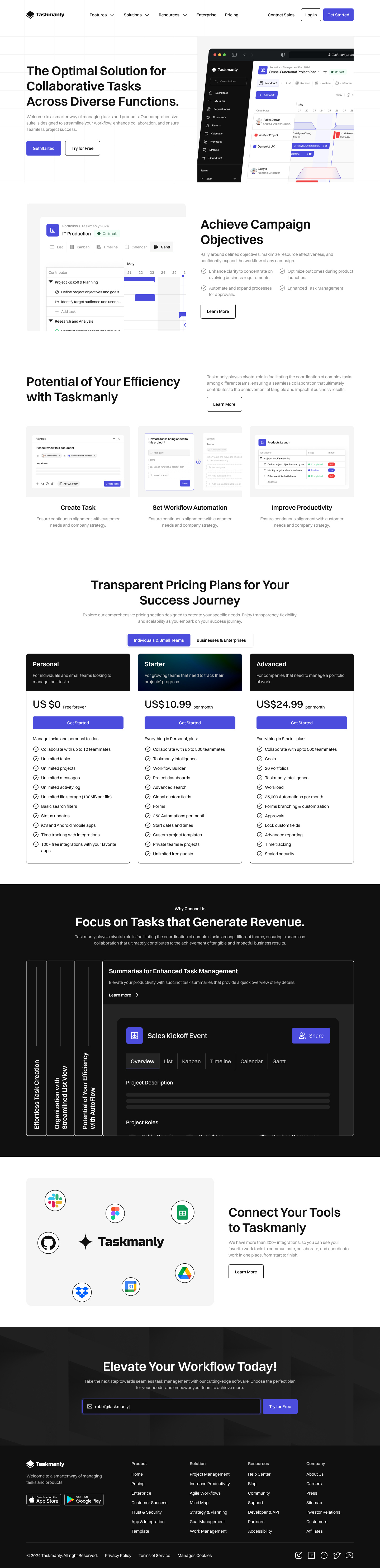 Taskmanly UI Kit - Task Management Landing Page V2 by Robbi Darwis for Flow Forge on Dribbble
