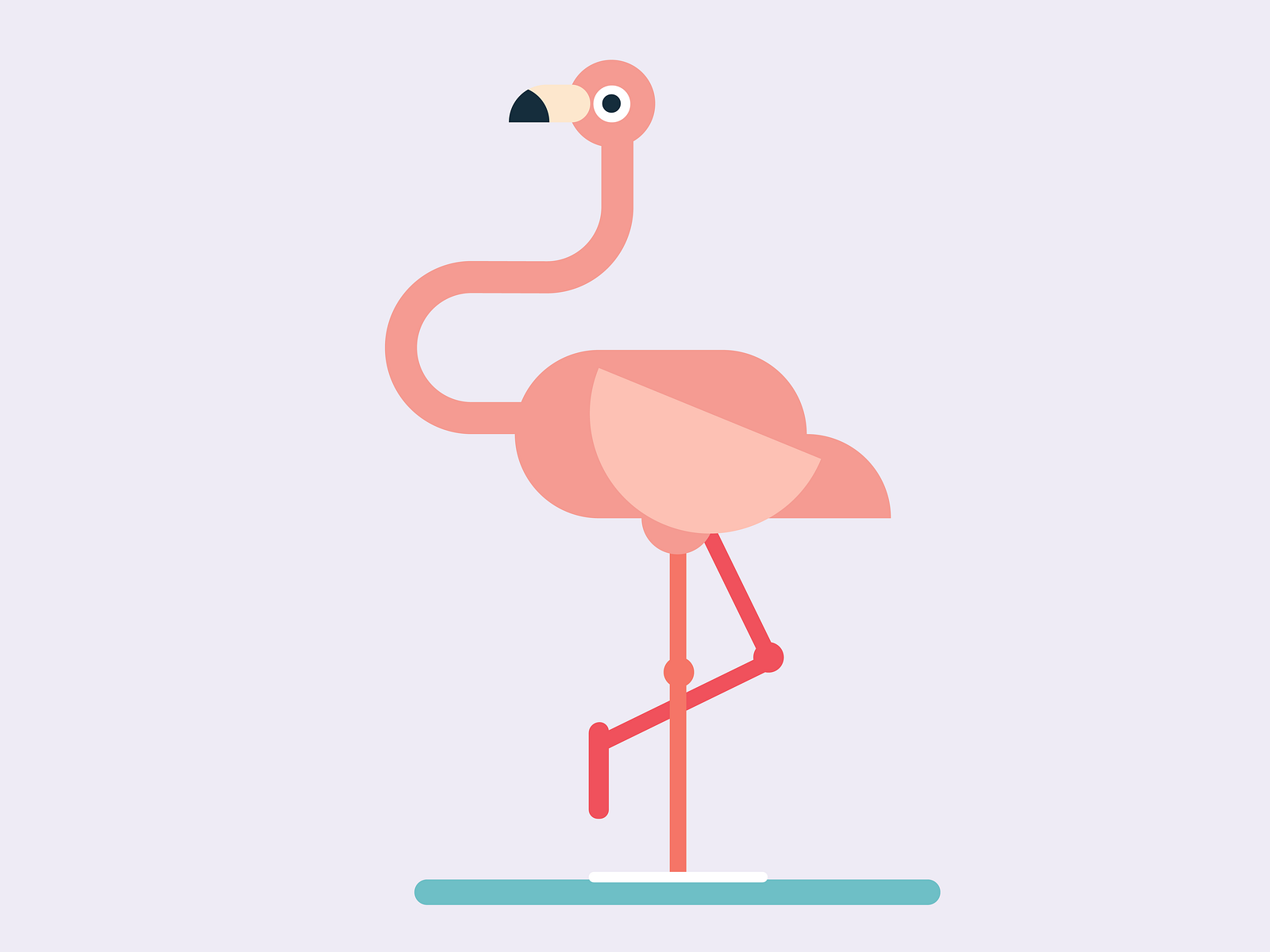 Flat Art Illustartor, Flamingo by Alb Pixel on Dribbble