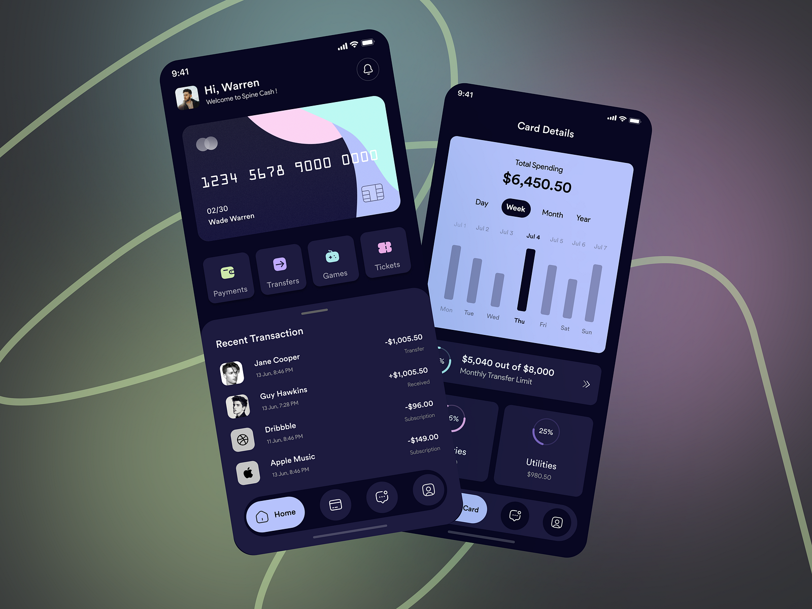 Finance mobile app design by SpineEdge for SpineEdge Studio on Dribbble