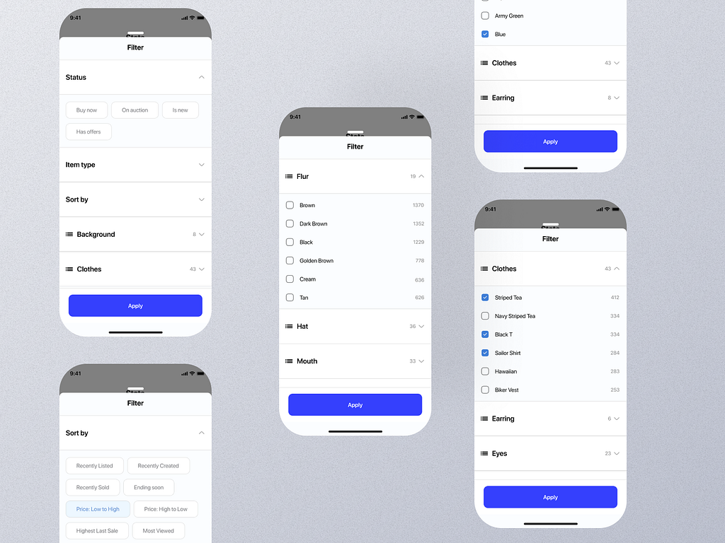 Filters Mobile App Ui by UI Ants on Dribbble