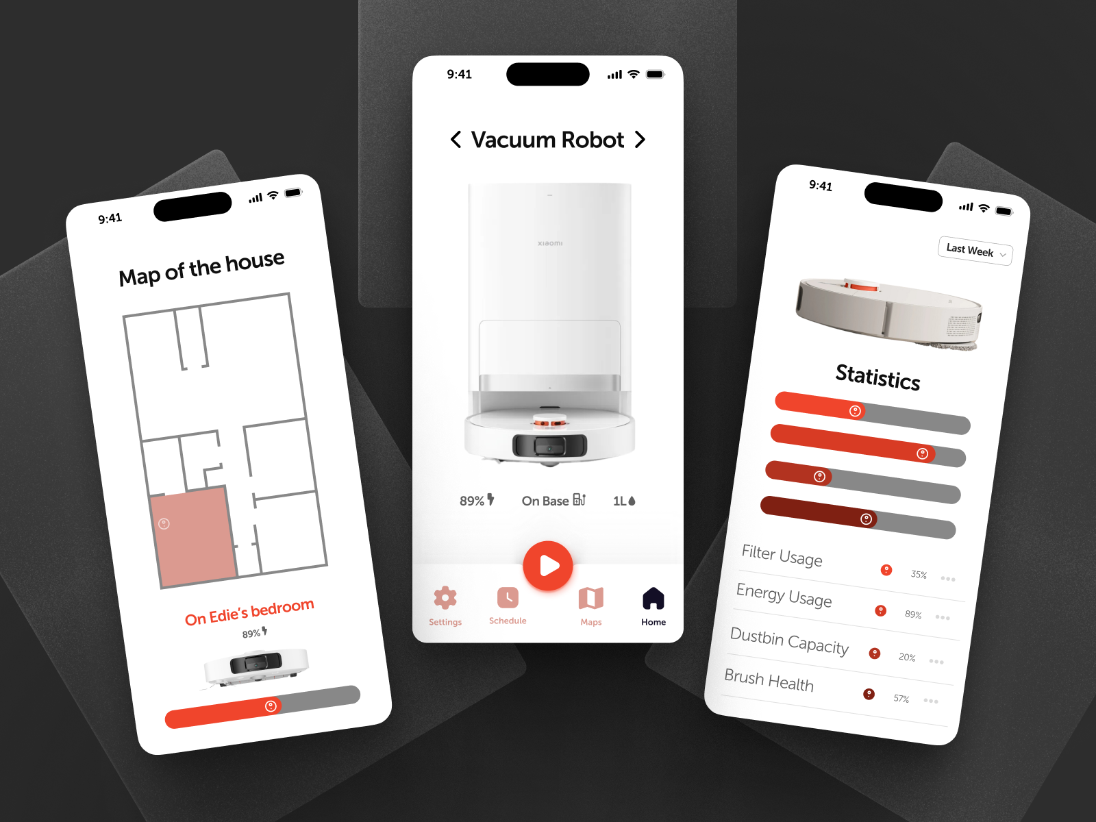 Vaccum Robot App by Enzo Miyauti for Miyauti Design on Dribbble