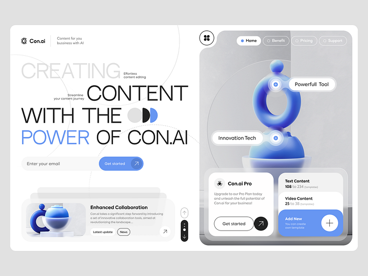 AI Content Creator Dashboard by Luchesse on Dribbble