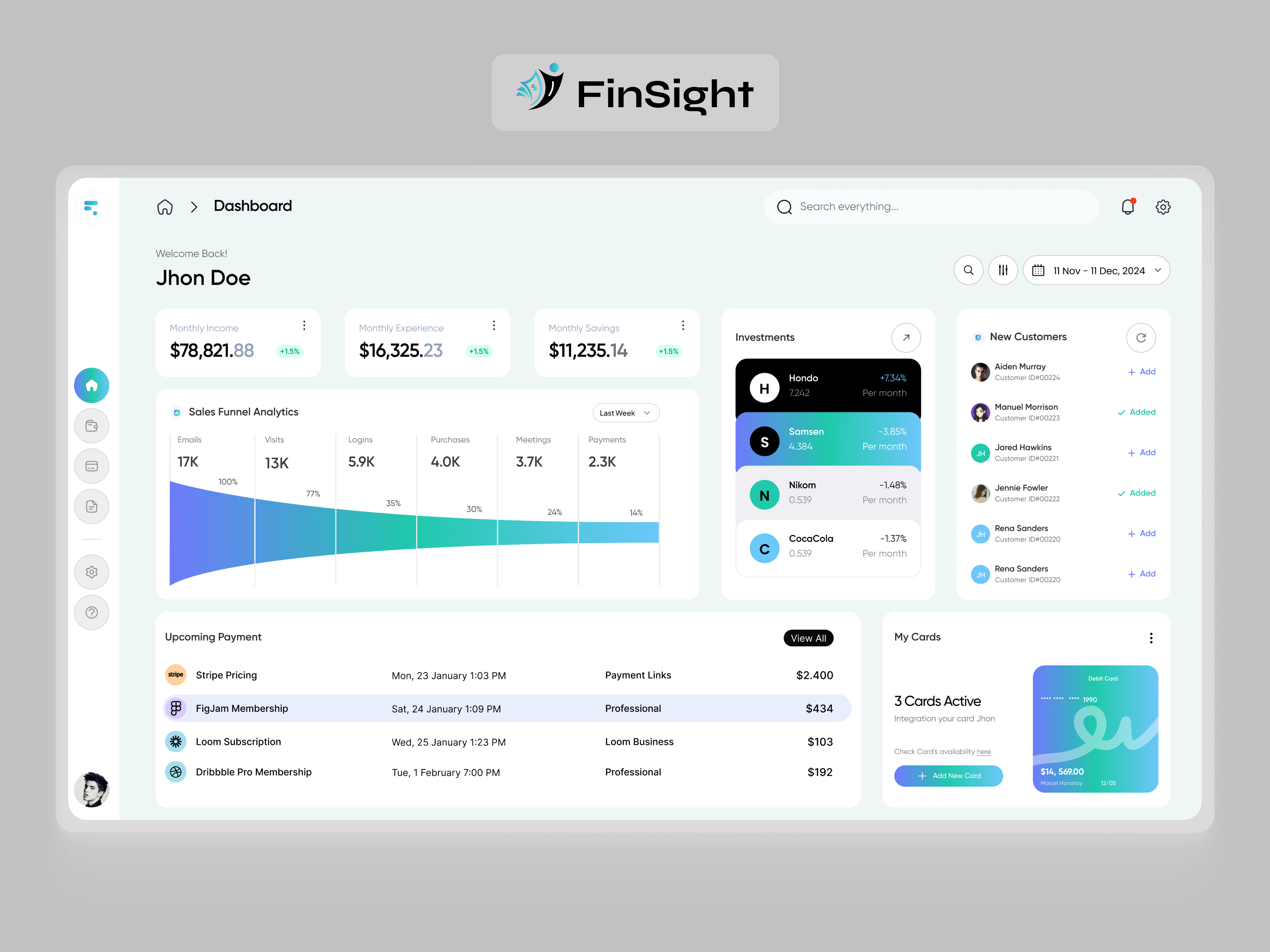FinSight - Finance Analytics Dashboard by WebBuddy on Dribbble