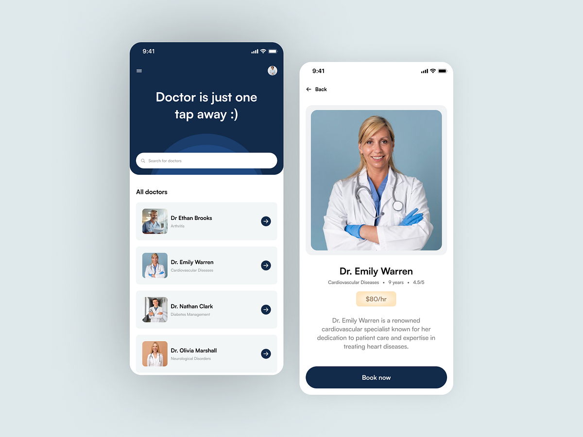 Doctor Booking App Concept by Madhav Khandal on Dribbble
