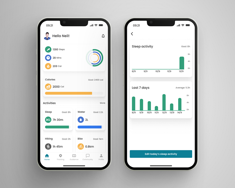 Health Tracking App by Neil Christian on Dribbble