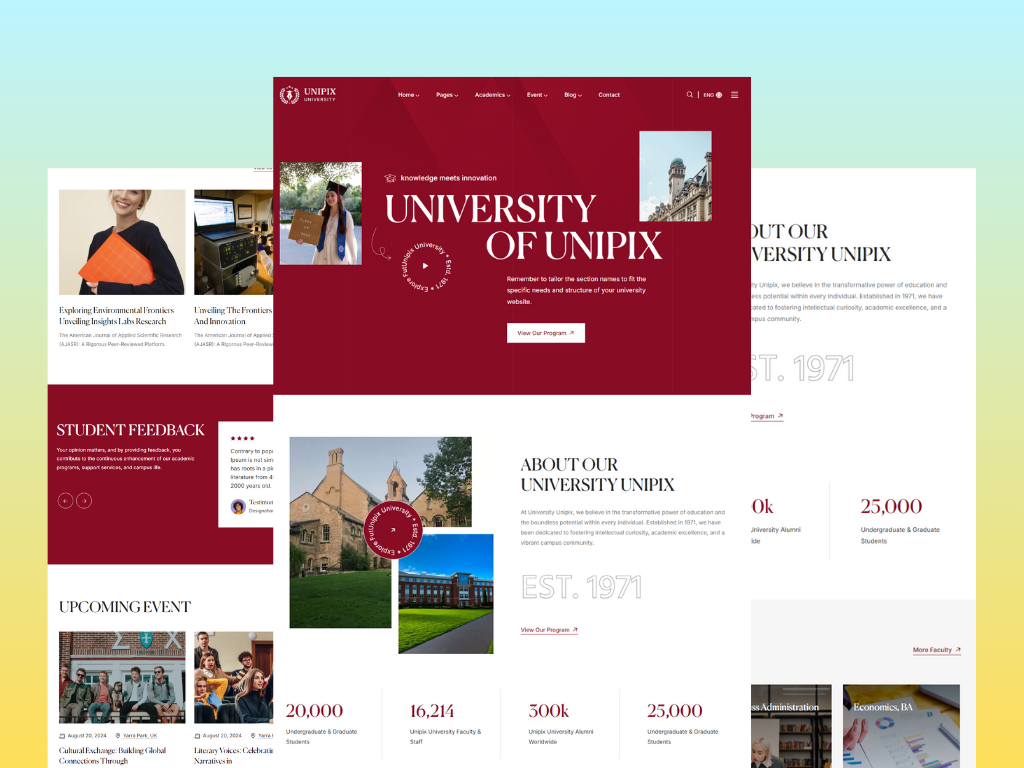 Unipix University - Modern Education Platform Landing Page by Growlence ...