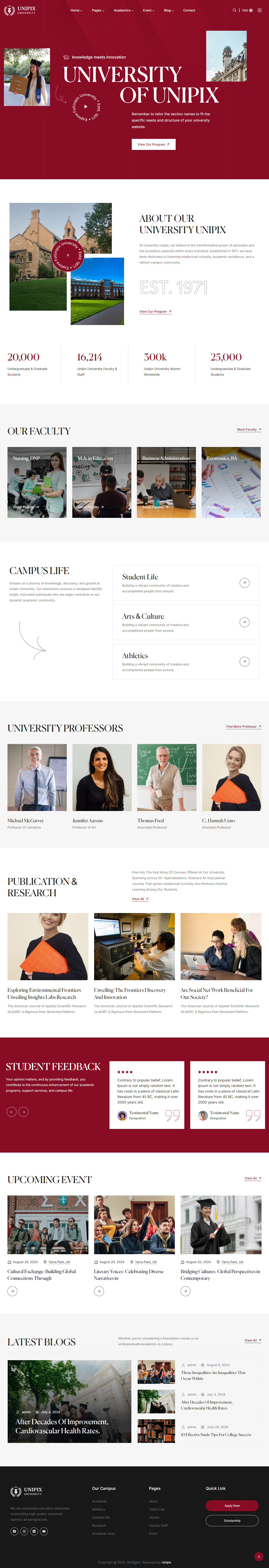 Unipix University - Modern Education Platform Landing Page by Growlence ...