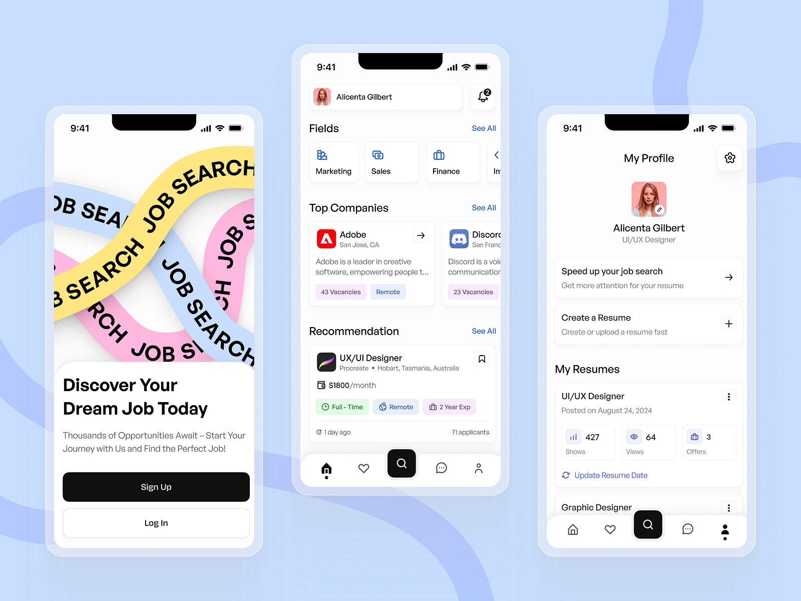 Jobster - job hunting app by K&Z Design on Dribbble